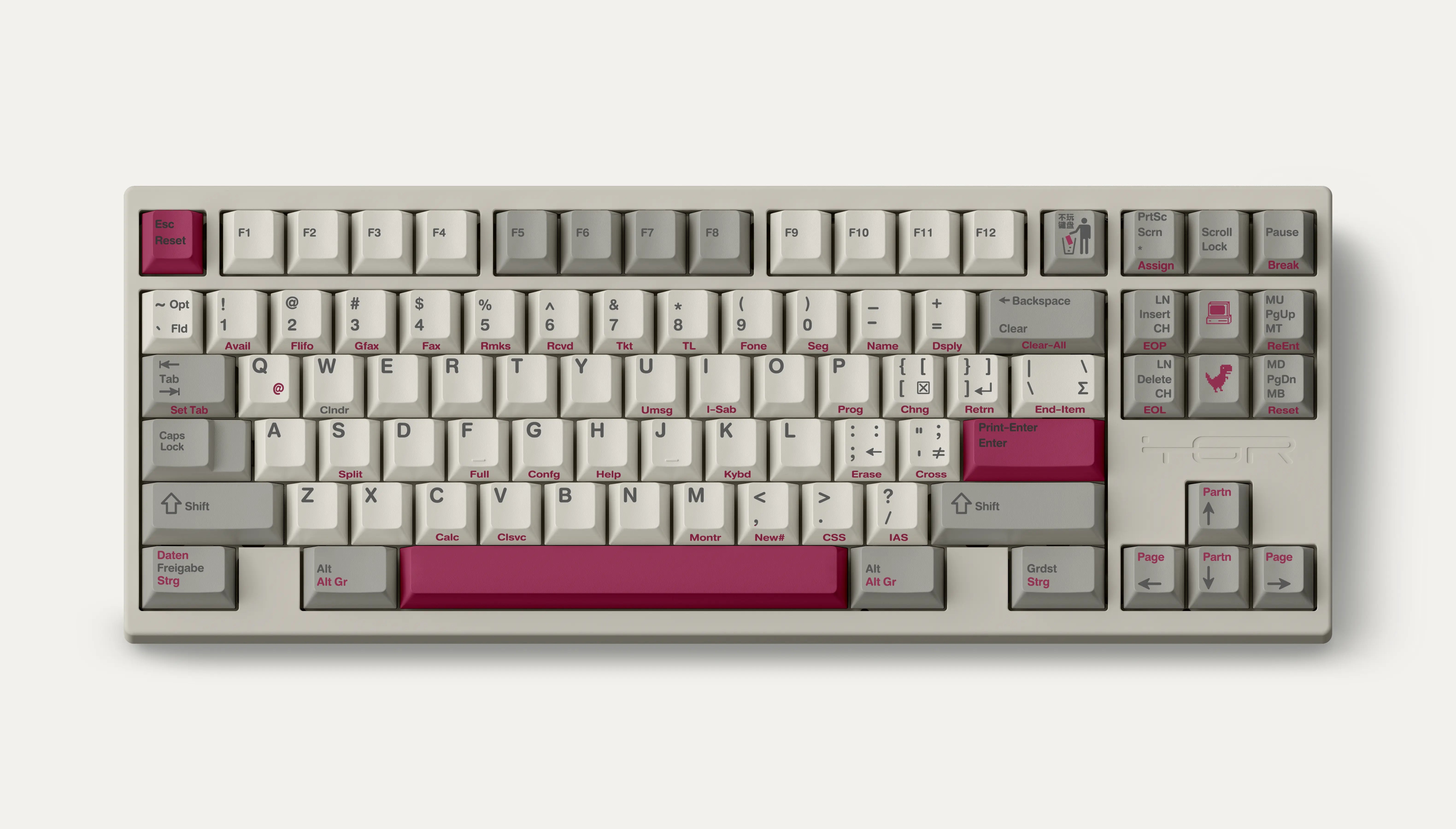 FBB Retro Red PBT Dye Sub Keycap Set – pantheonkeys